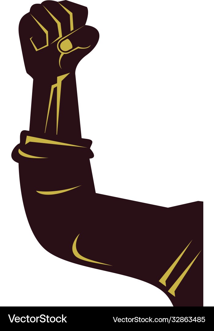Strong hand fist isolated icon Royalty Free Vector Image