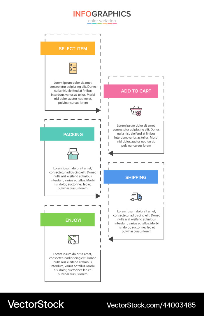 Vertical infographic design with icons and 5 Vector Image