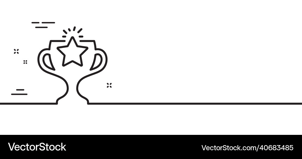 Winner cup line icon sport trophy minimal Vector Image