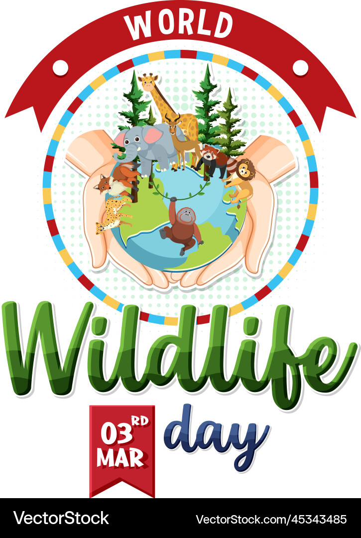 World wildlife day logo Royalty Free Vector Image