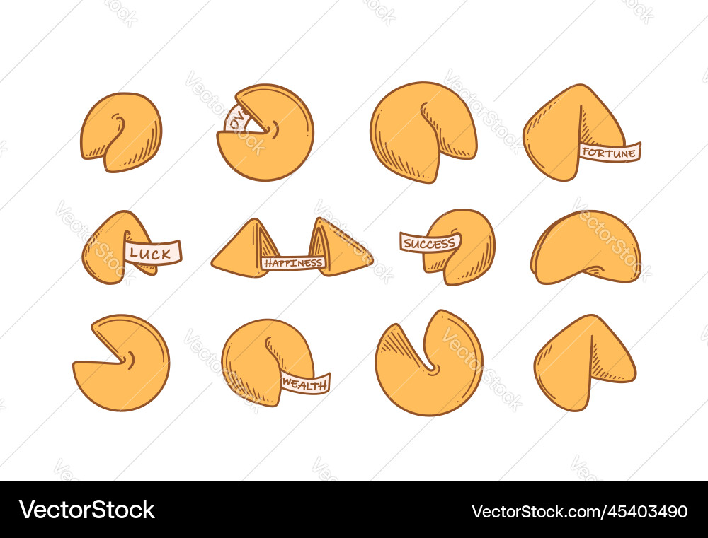 Chinese fortune cookies Royalty Free Vector Image