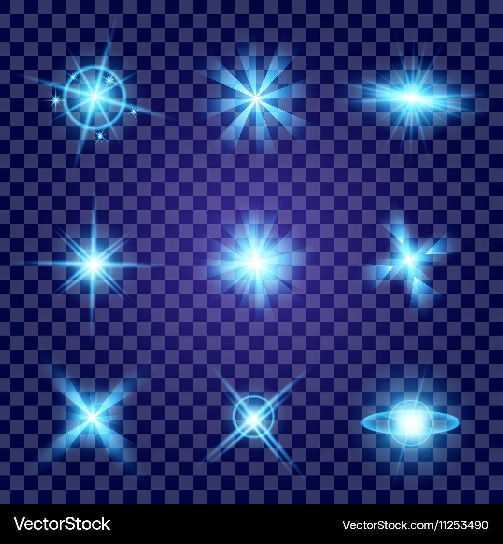Creative concept set of glow light effect Vector Image