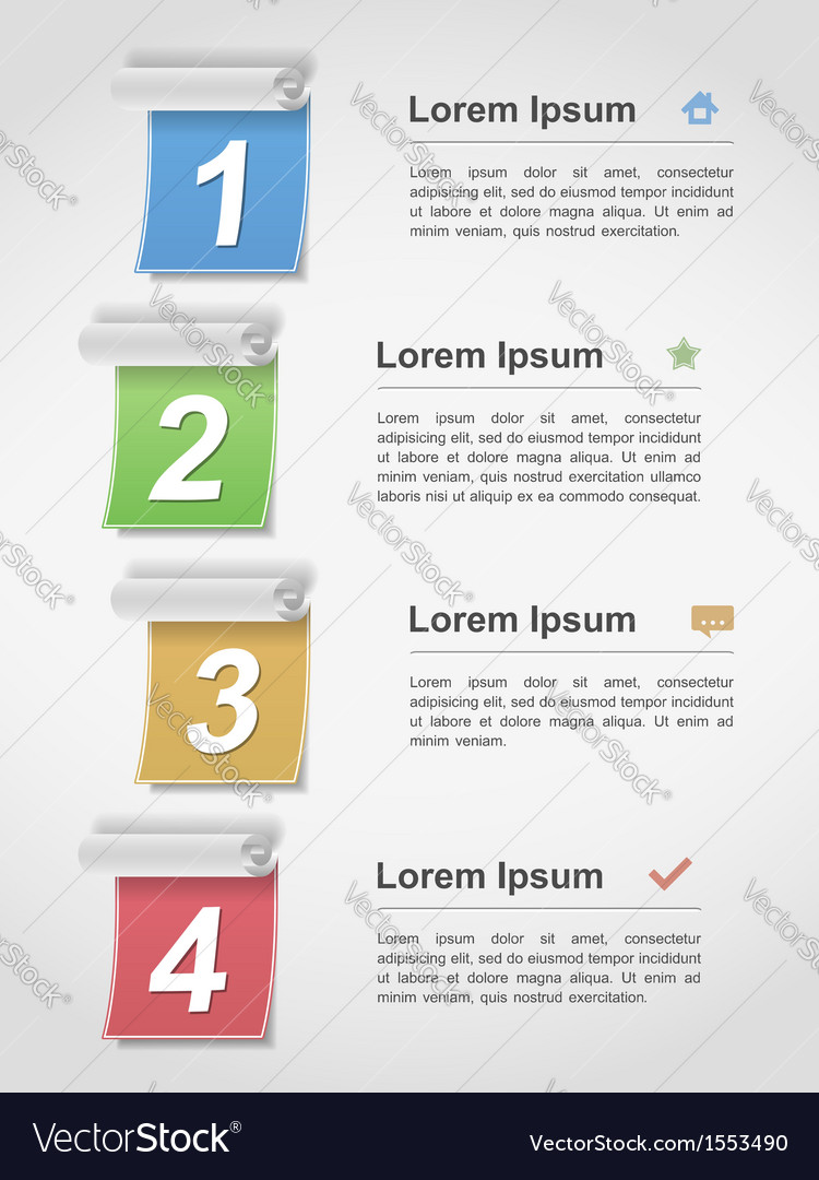 Design template with four elements Royalty Free Vector Image
