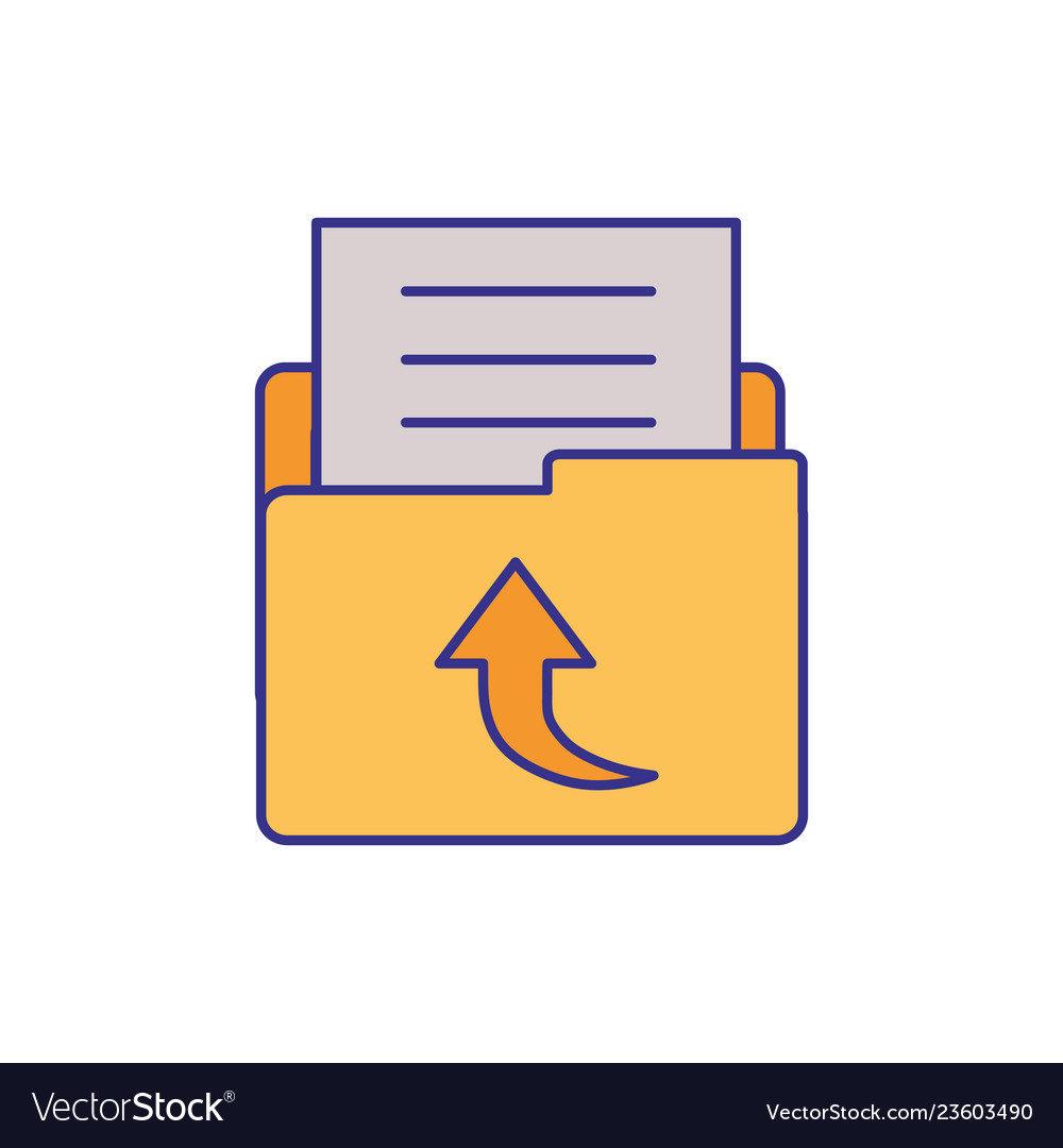 Folder with objects isolated icon Royalty Free Vector Image