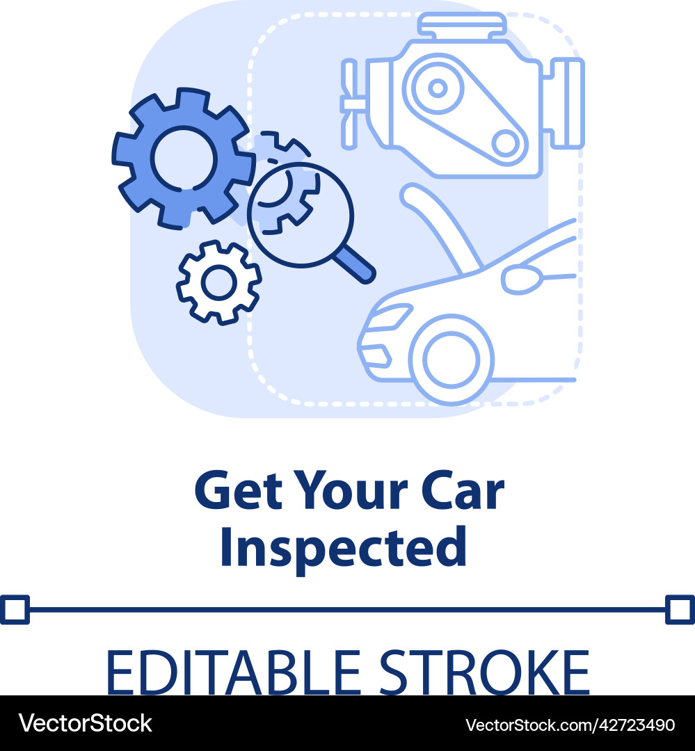 Get your car inspected light blue concept icon Vector Image