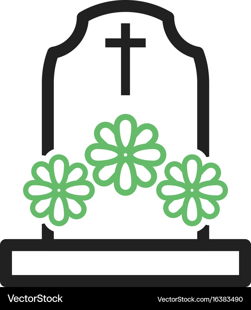Grave with flowers Royalty Free Vector Image - VectorStock