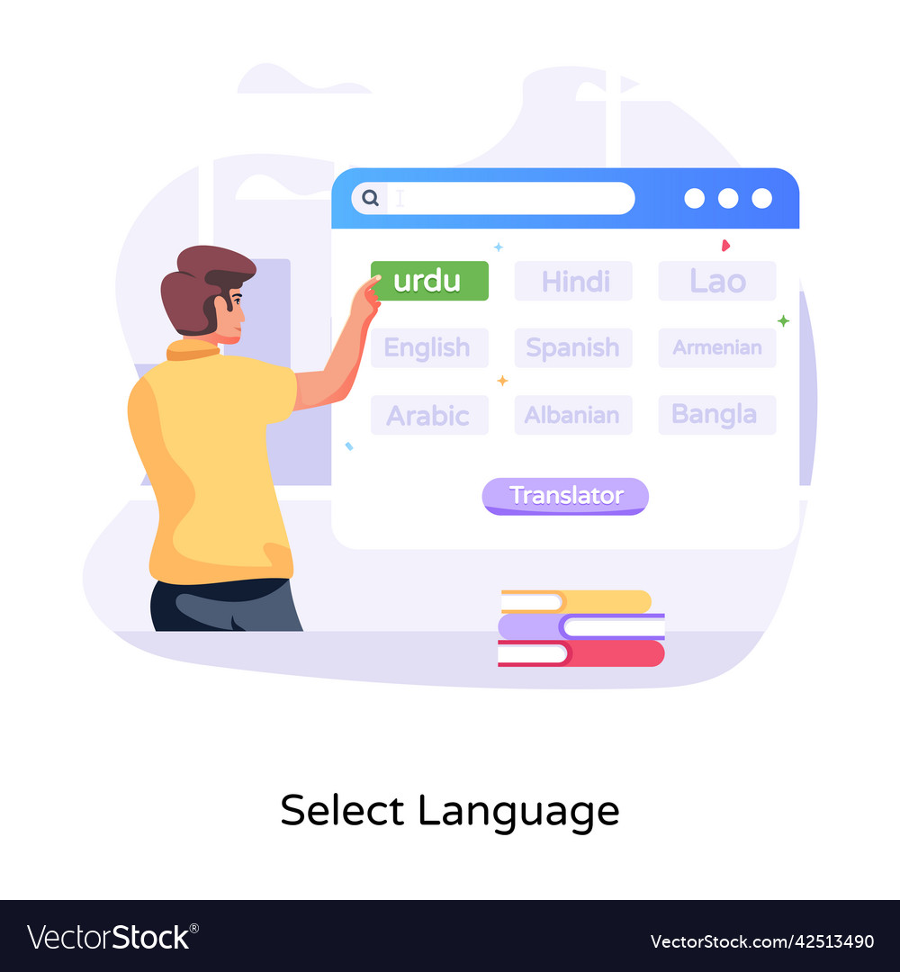 Select language Royalty Free Vector Image - VectorStock