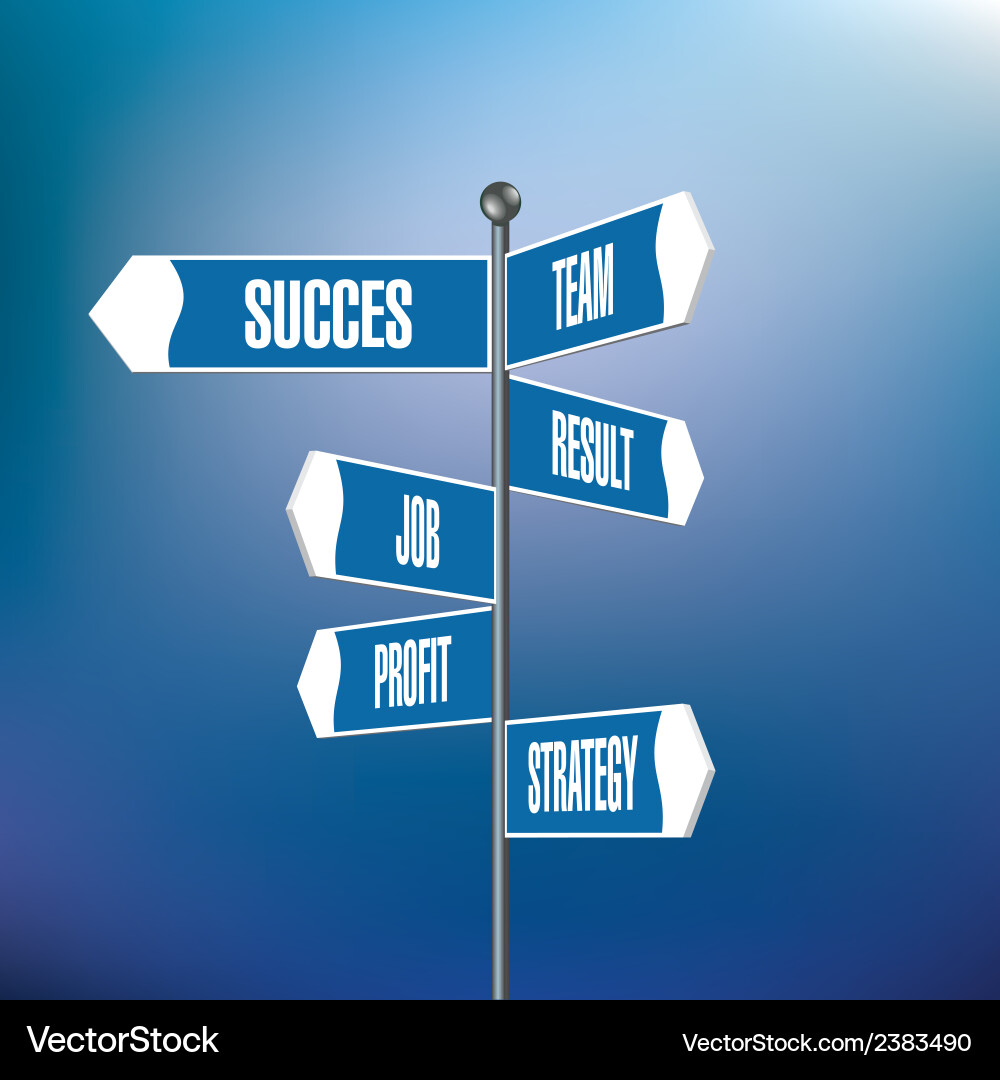 Signpost with motivational words Royalty Free Vector Image