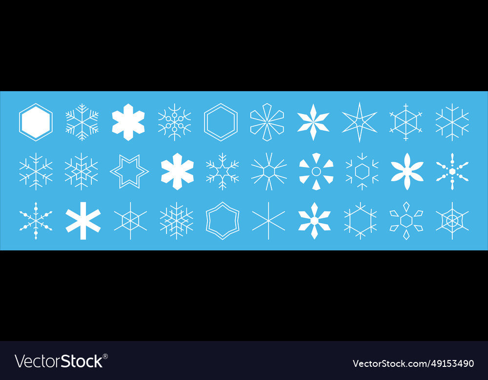 Snowflake icon collection for winter holiday Vector Image