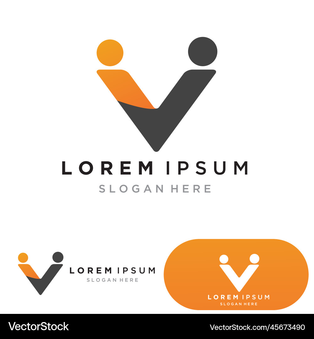 V letter logo and symbol template Royalty Free Vector Image