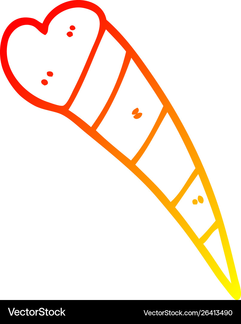Warm gradient line drawing cartoon shooting heart Vector Image