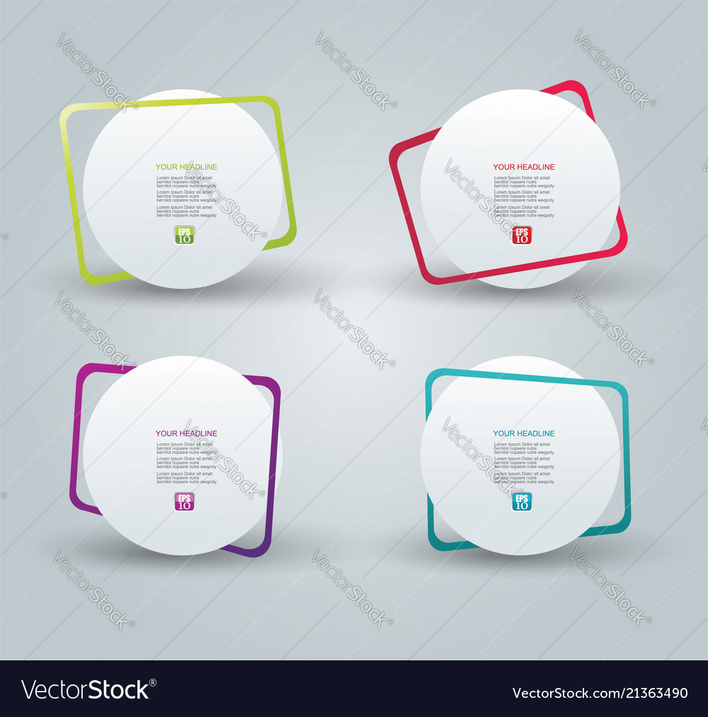 Web panel design with color frames Royalty Free Vector Image