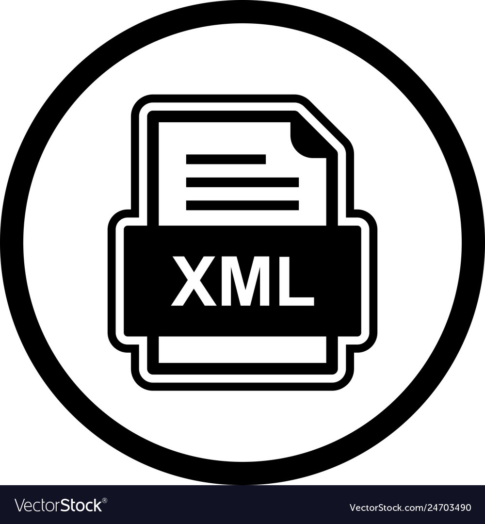 Xml file document icon Royalty Free Vector Image