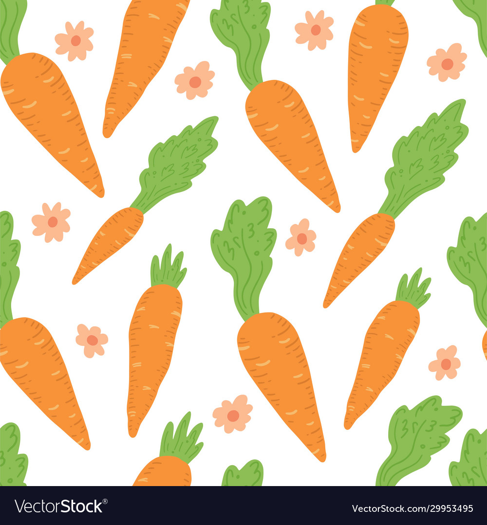 Carrot seamless pattern simple Royalty Free Vector Image