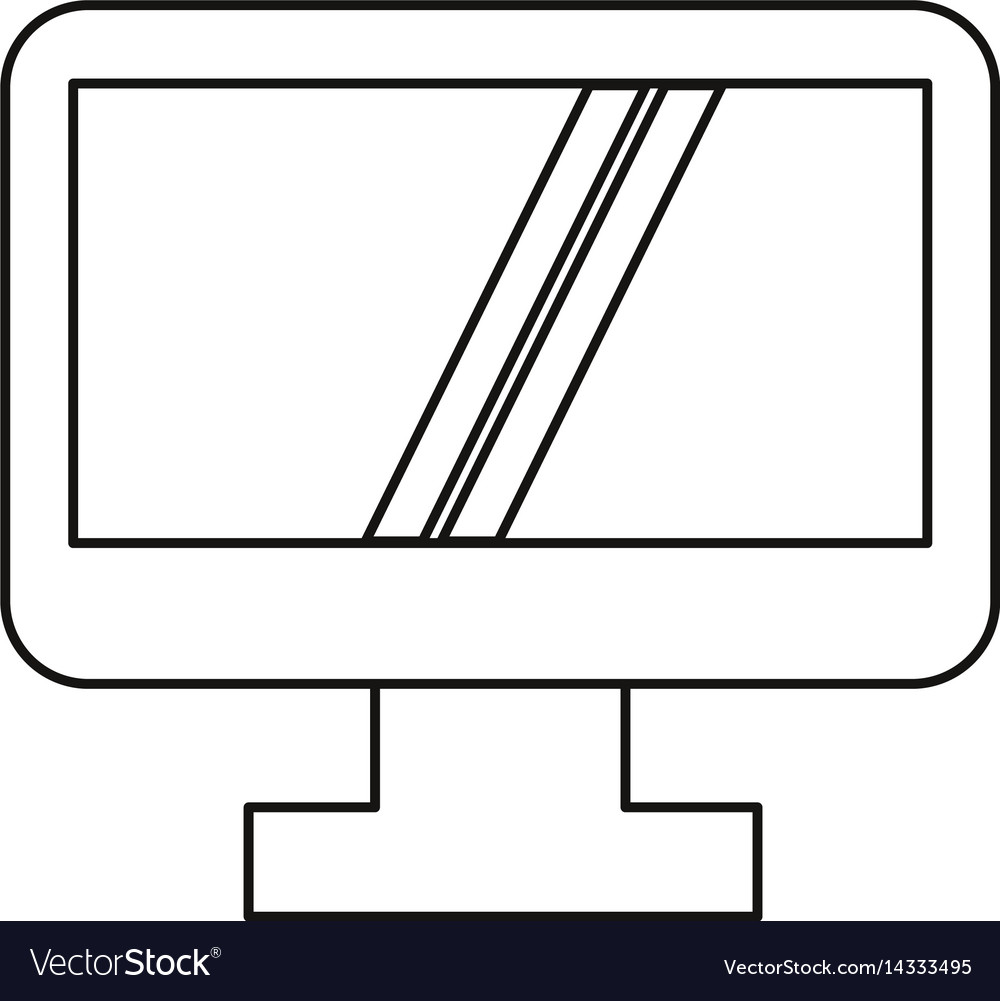 Computer screen device technology thin line Vector Image
