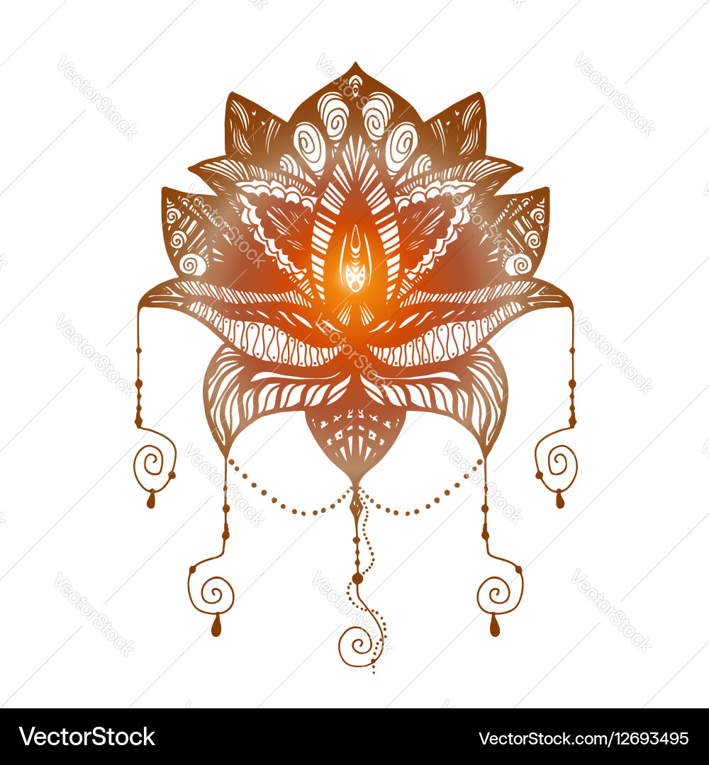 Flower lotus tattoo Royalty Free Vector Image - VectorStock