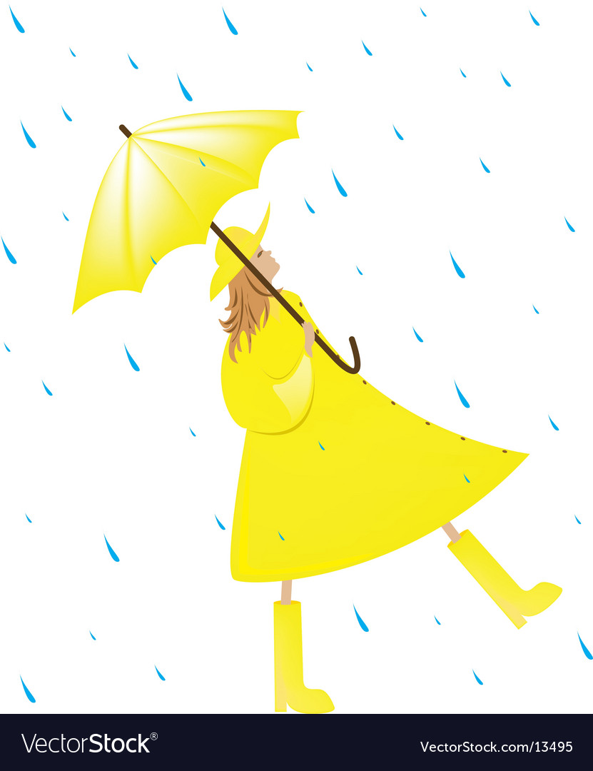 Girl in the rain Royalty Free Vector Image - VectorStock
