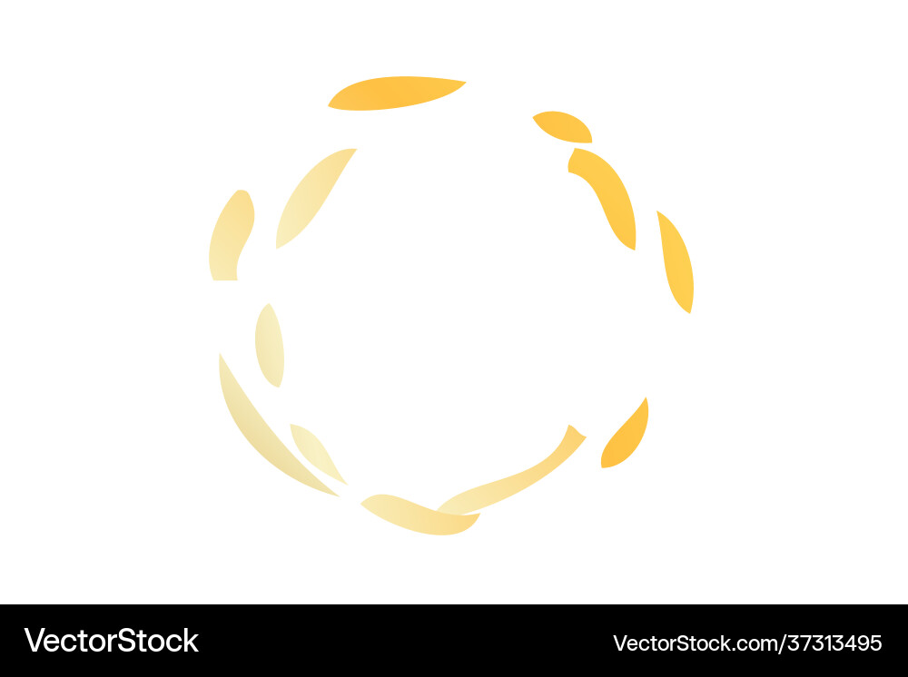 Golden hand draw sketch circle framefor your Vector Image