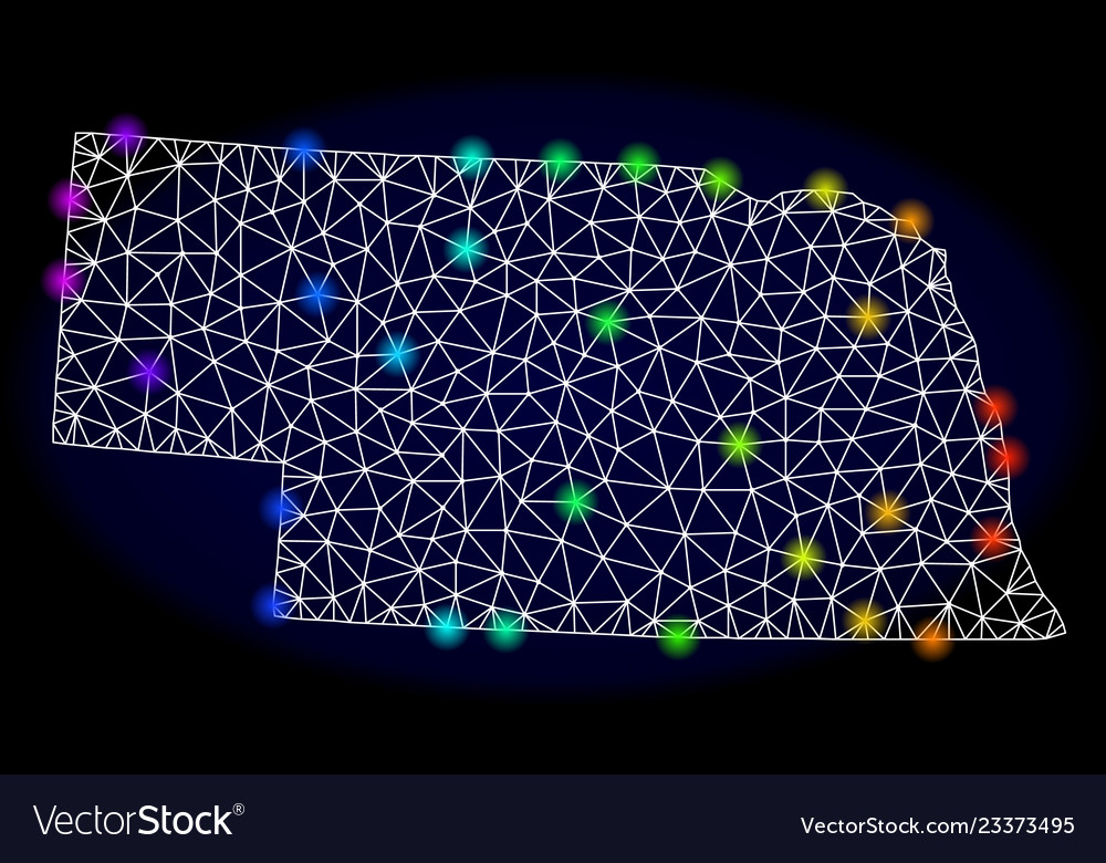Polygonal 2d mesh map nebraska state Royalty Free Vector Polygonal 2d mesh map nebraska state Royalty Free Vector