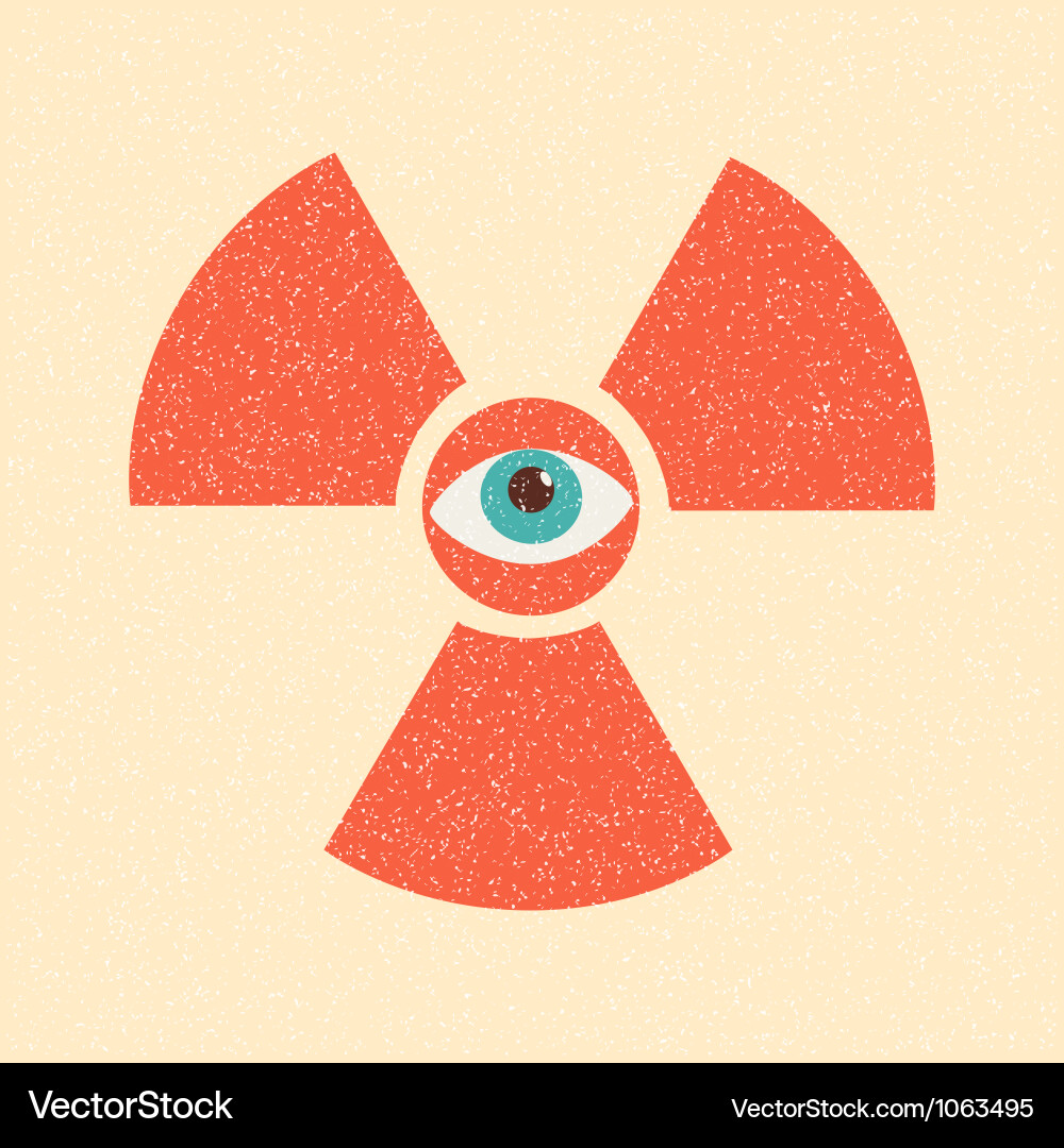 Radiation symbol retro poster Royalty Free Vector Image