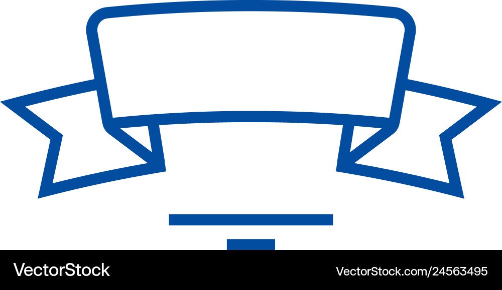 Ribbons with round corners line icon concept Vector Image