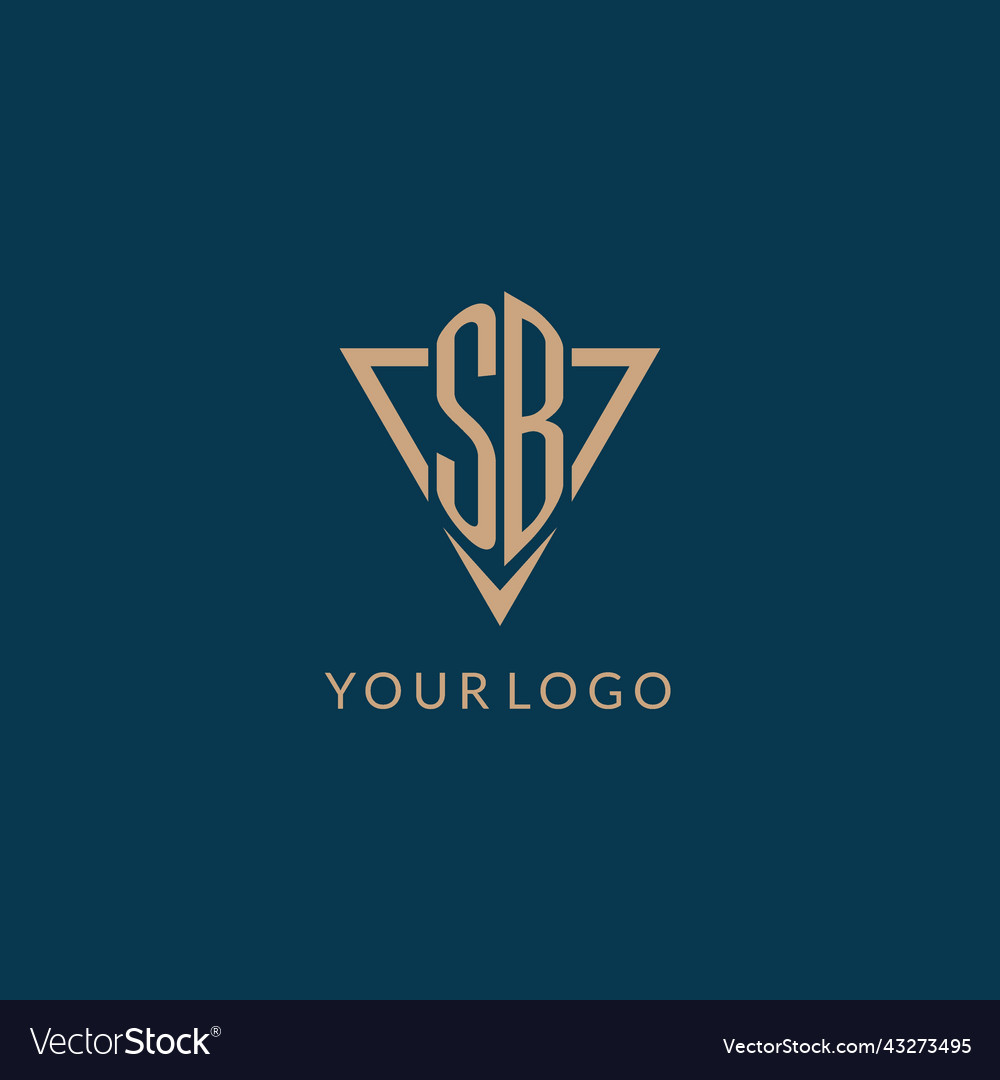 Sb logo initials triangle shape style creative Vector Image