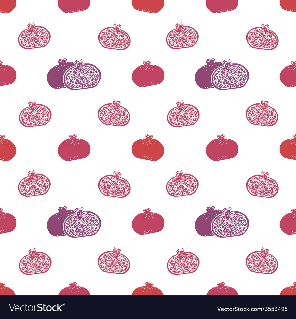 Seamless pomegranates pattern Royalty Free Vector Image