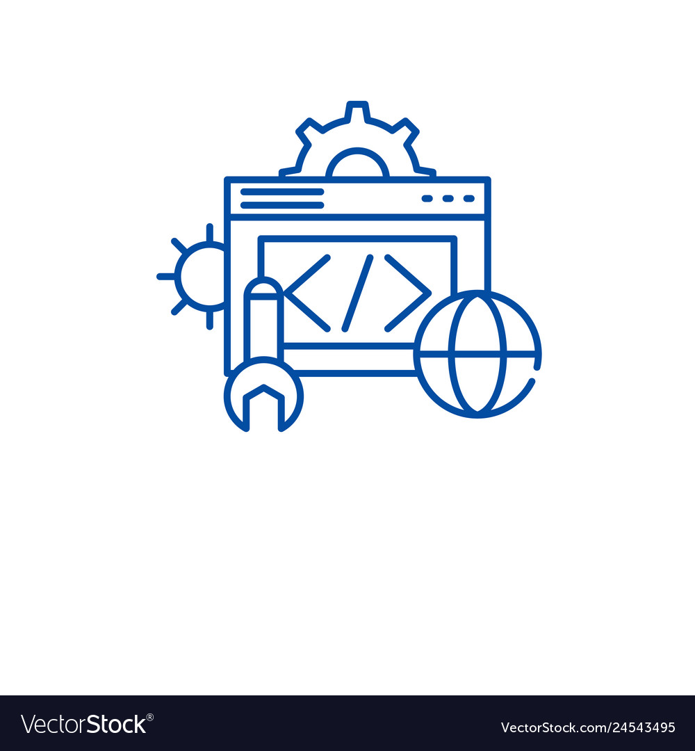 Web development line icon concept Royalty Free Vector Image Web development line icon concept Royalty Free Vector Image