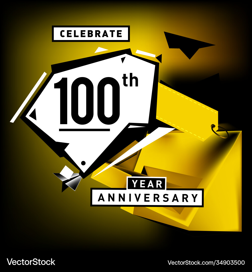100th anniversary celebration colorful background Vector Image