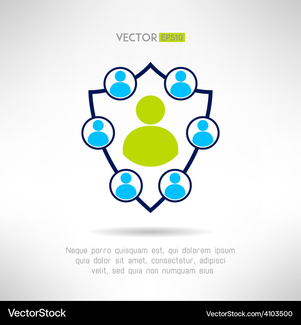A group of people forming shield man defence Vector Image