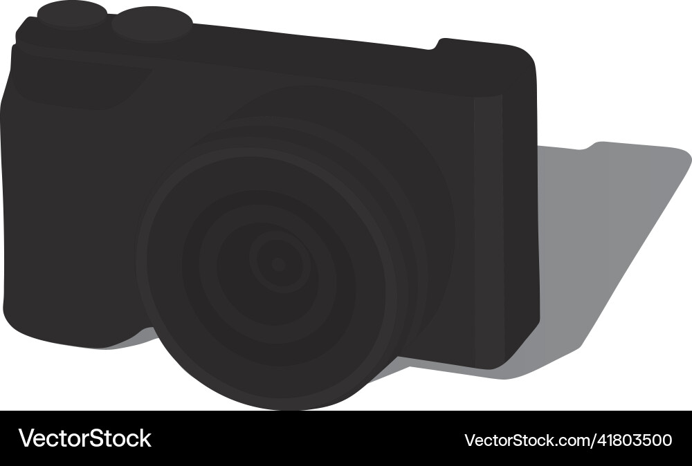 Black colour digital photo camera Royalty Free Vector Image