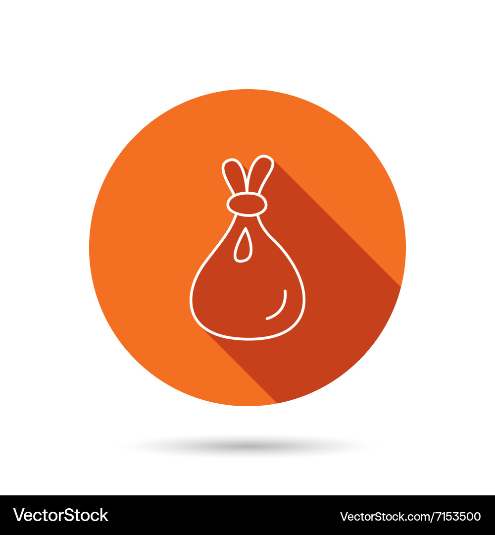 Burlap sack icon textile bag sign Royalty Free Vector Image