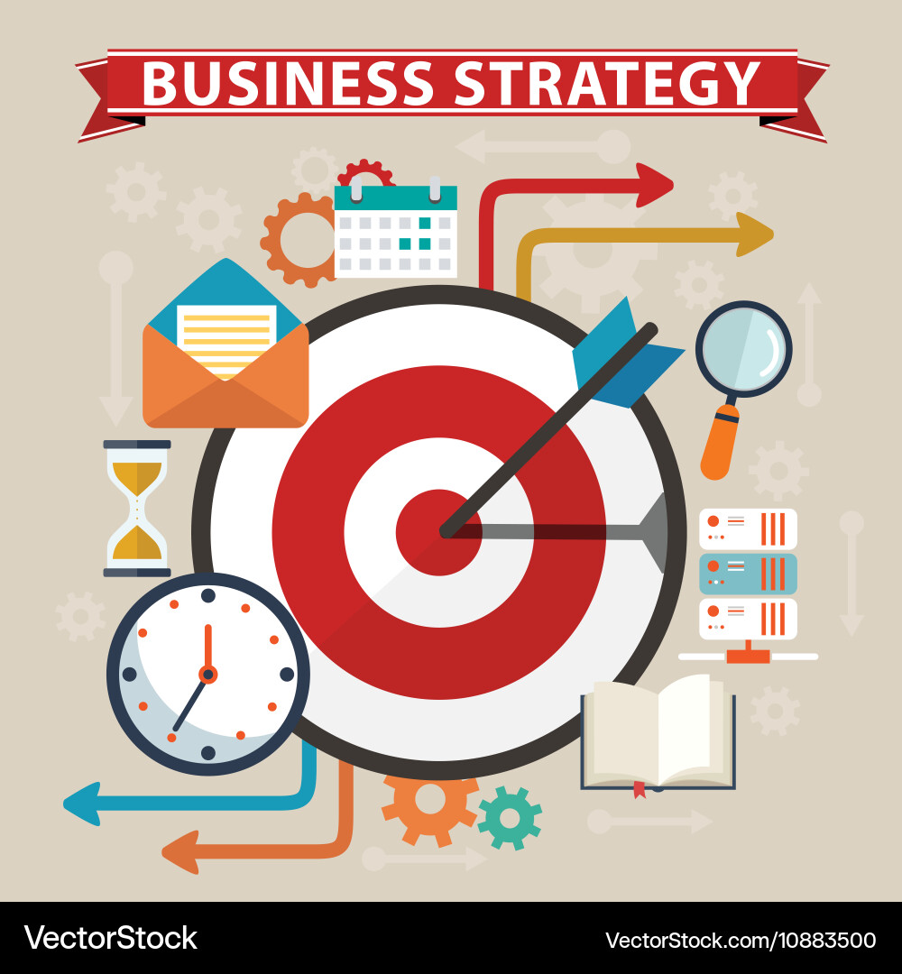 Business strategy concept flat design stylish Vector Image