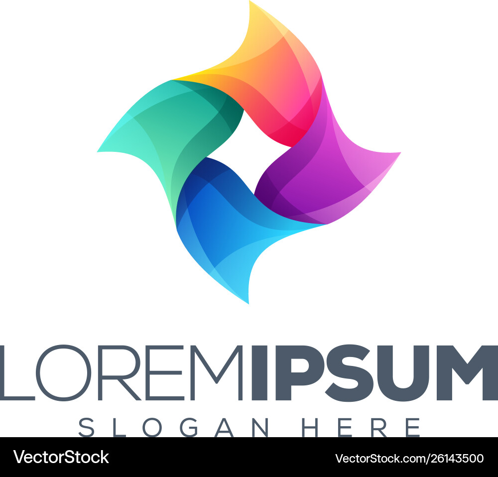 Colorful flower logo design Royalty Free Vector Image