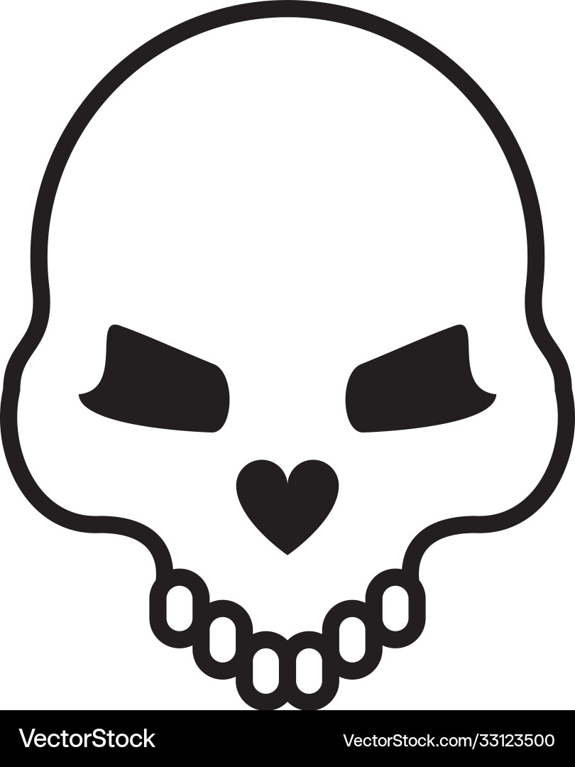 Death skull head style line icon Royalty Free Vector Image