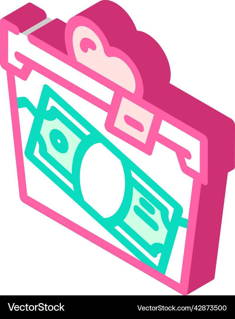 Donation money isometric icon Royalty Free Vector Image