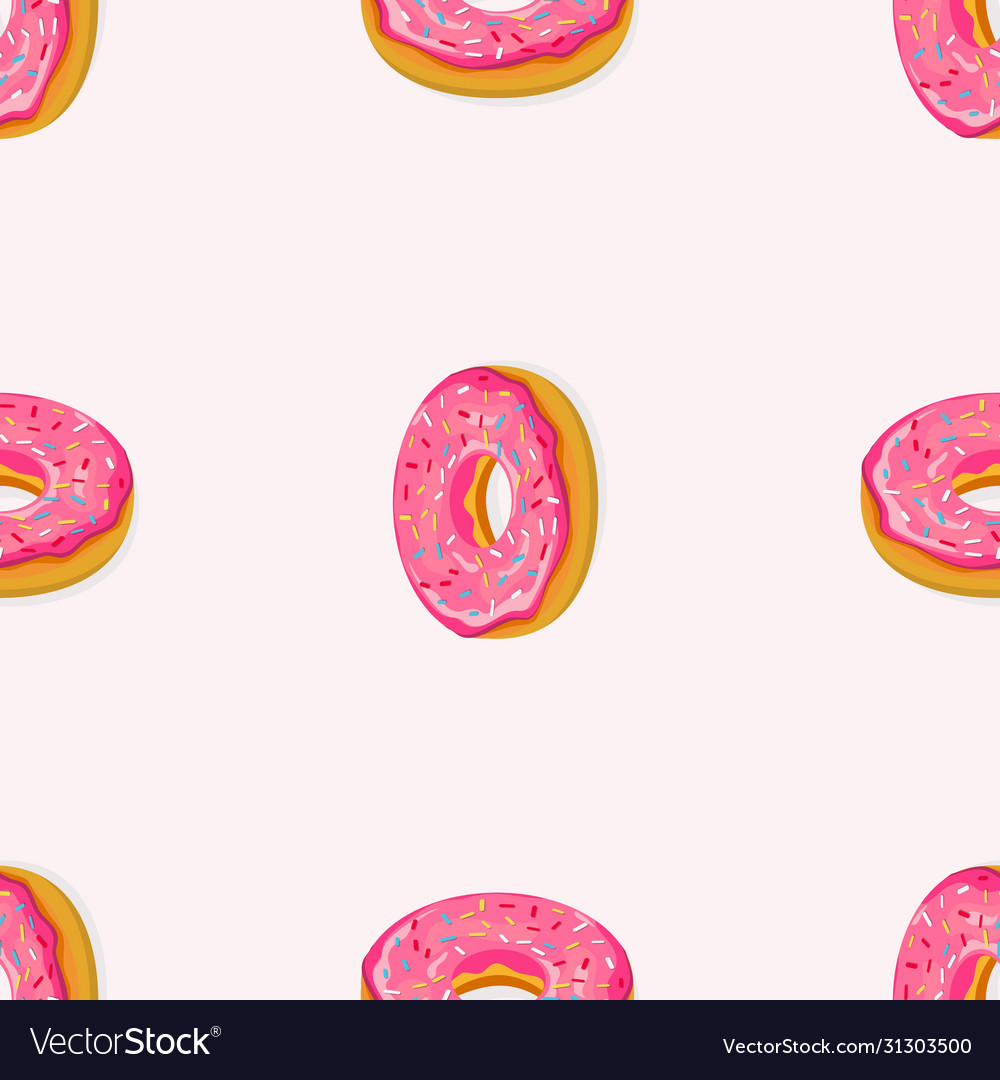 Donuts seamless pattern Royalty Free Vector Image