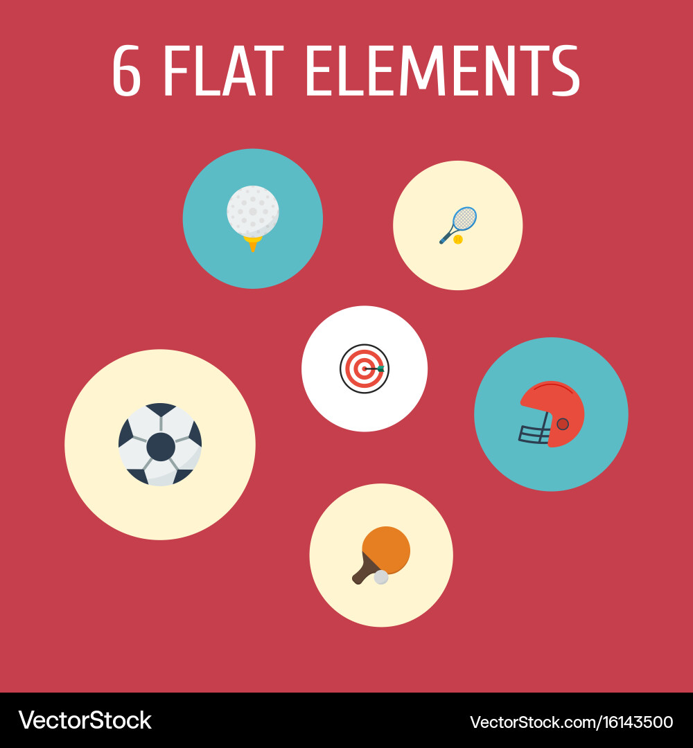 Flat icons golf arrow rocket and other Royalty Free Vector
