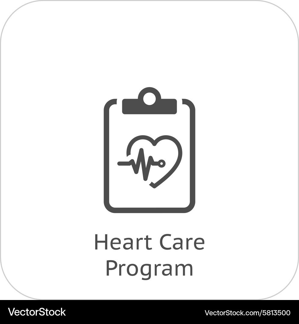 Heart care program and medical services icon Vector Image