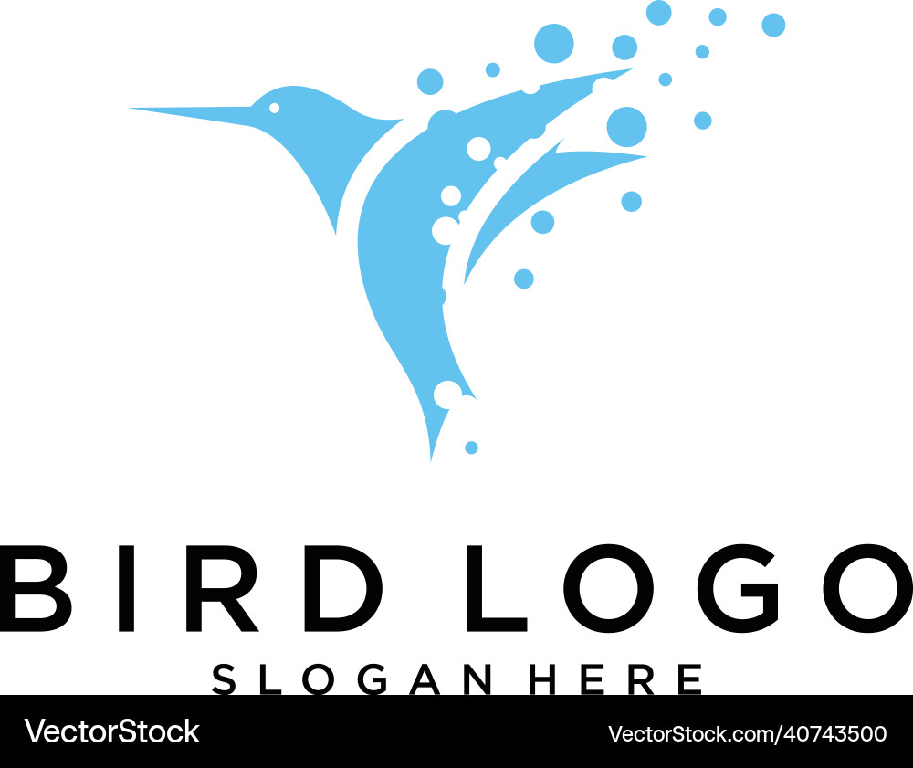 Hummingbird logo design bird logo Royalty Free Vector Image