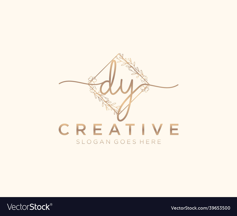 Initial dy feminine logo beauty monogram Vector Image