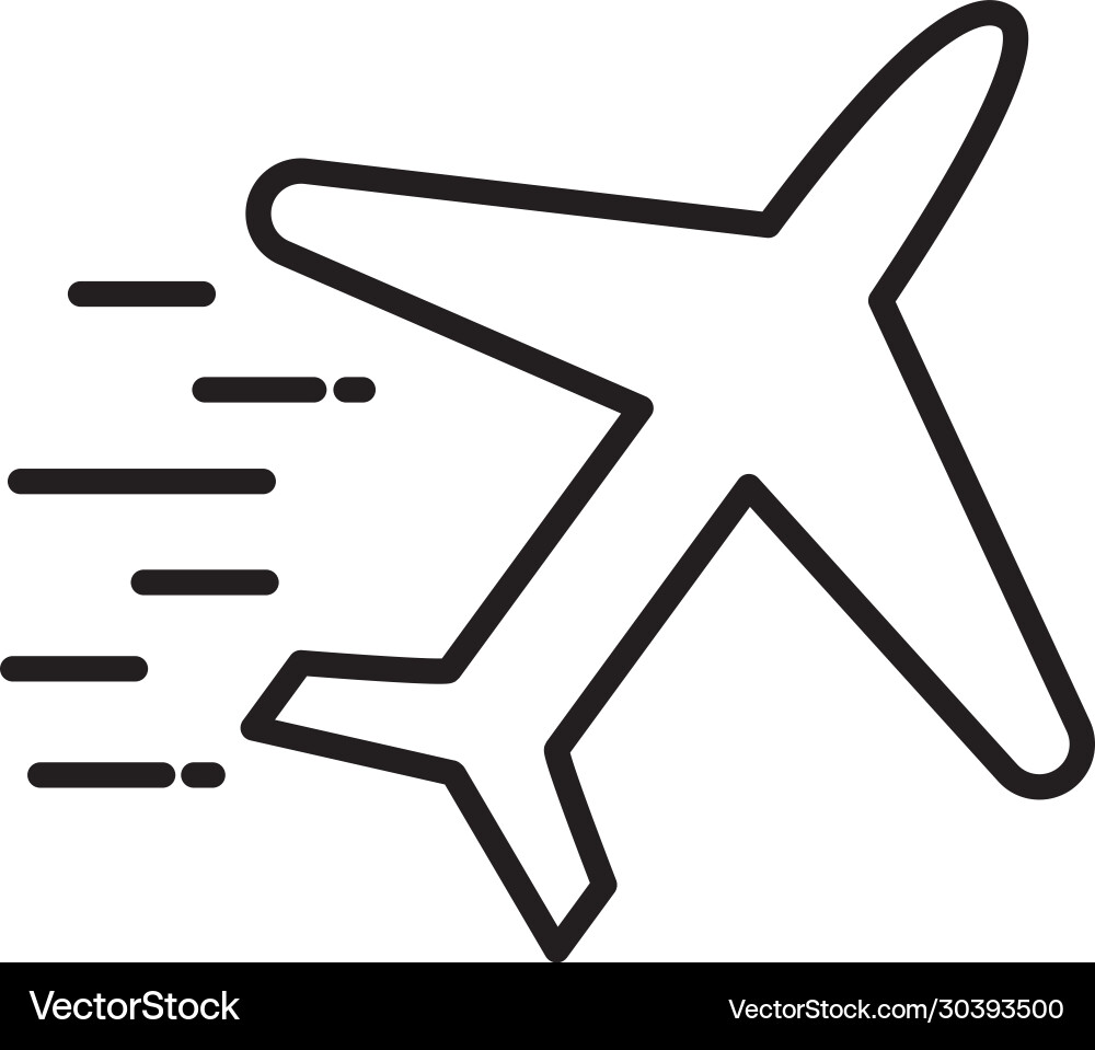Isolated airplane line style icon design Vector Image