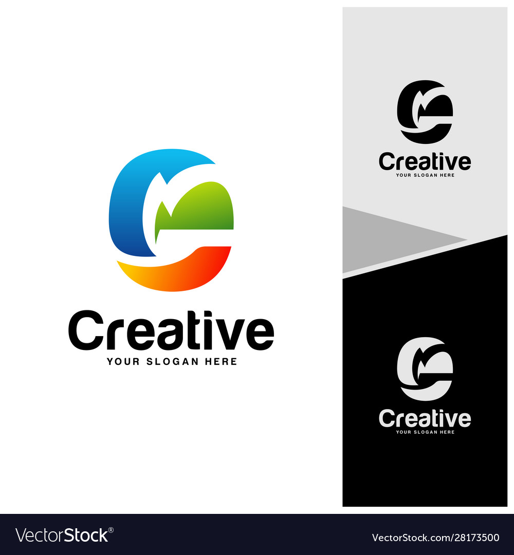 Letter e logo design concept initial Royalty Free Vector