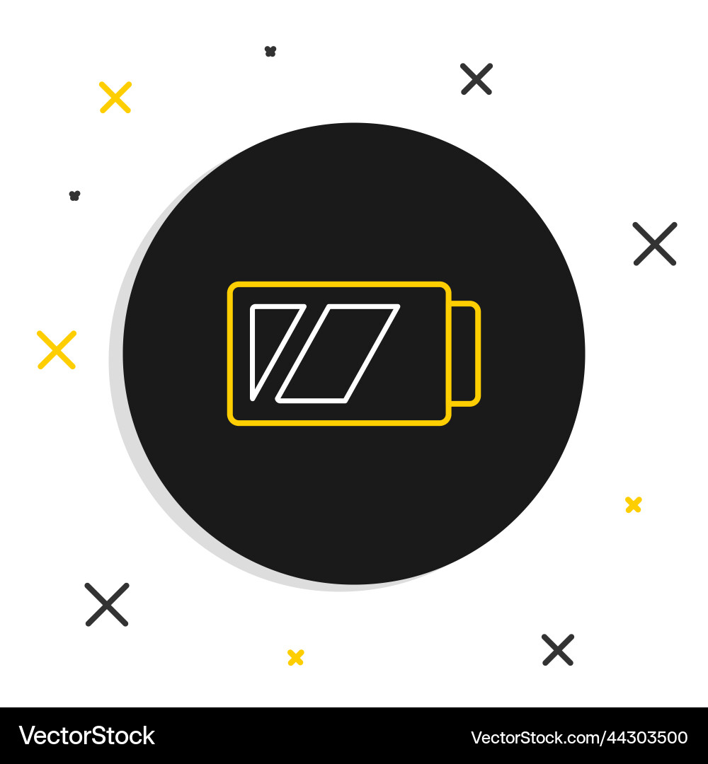 Line battery for camera icon isolated on white Vector Image