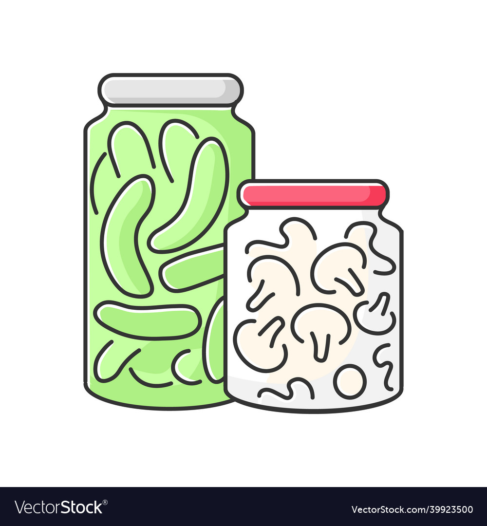 Pickling rgb color icon food conservation Vector Image