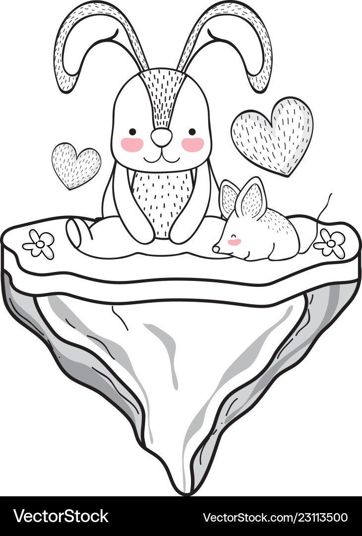 Rabbit wild animal cartoon Royalty Free Vector Image