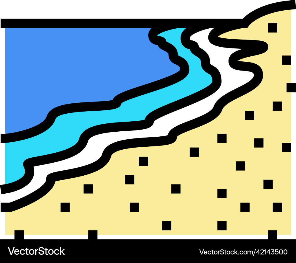 Sea coastline color icon Royalty Free Vector Image