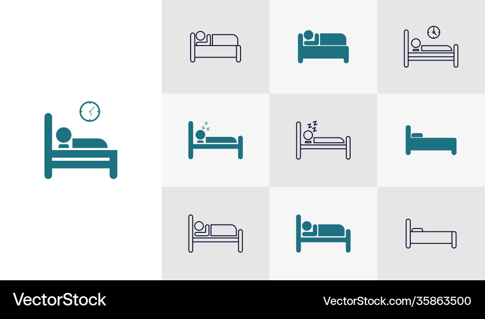 Set bed icon template travel design icon Vector Image