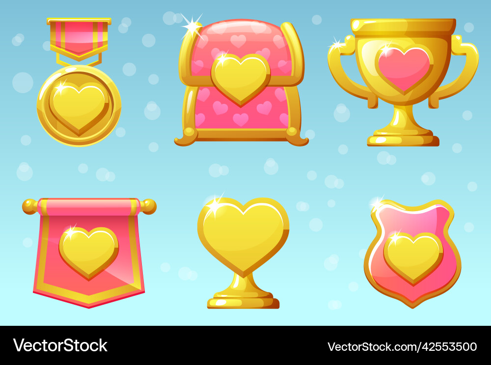 Set heart life icon for game ui Royalty Free Vector Image