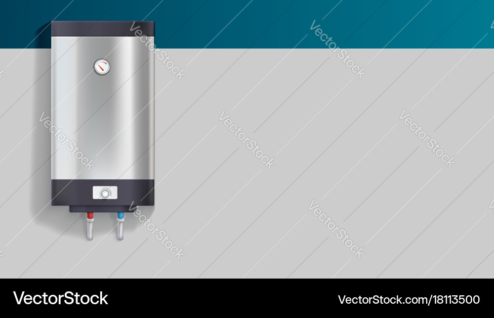 Template with tank for water heating Royalty Free Vector